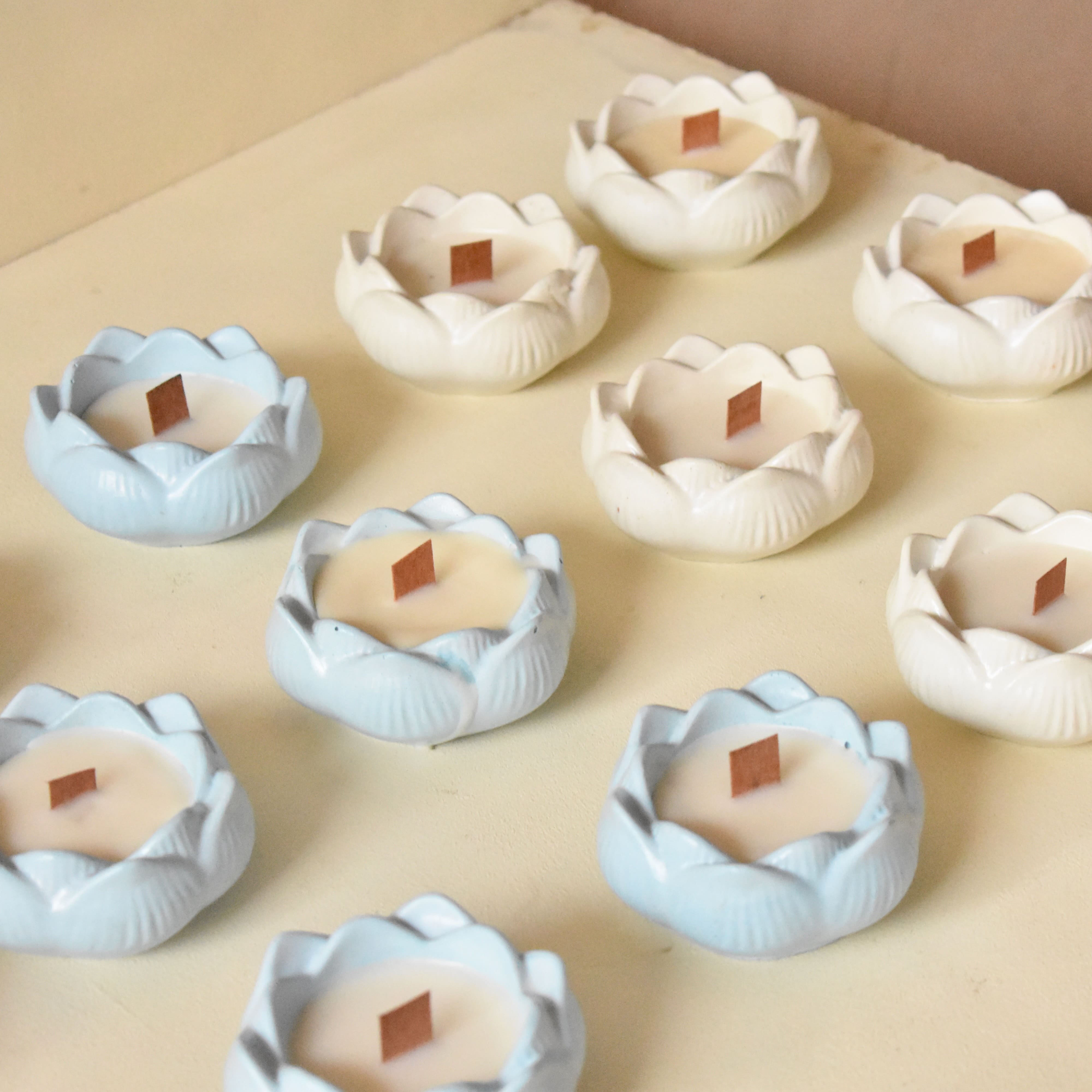 50ml Concrete Candle Jars with Unique Lotus Design | Wholesale Empty ...