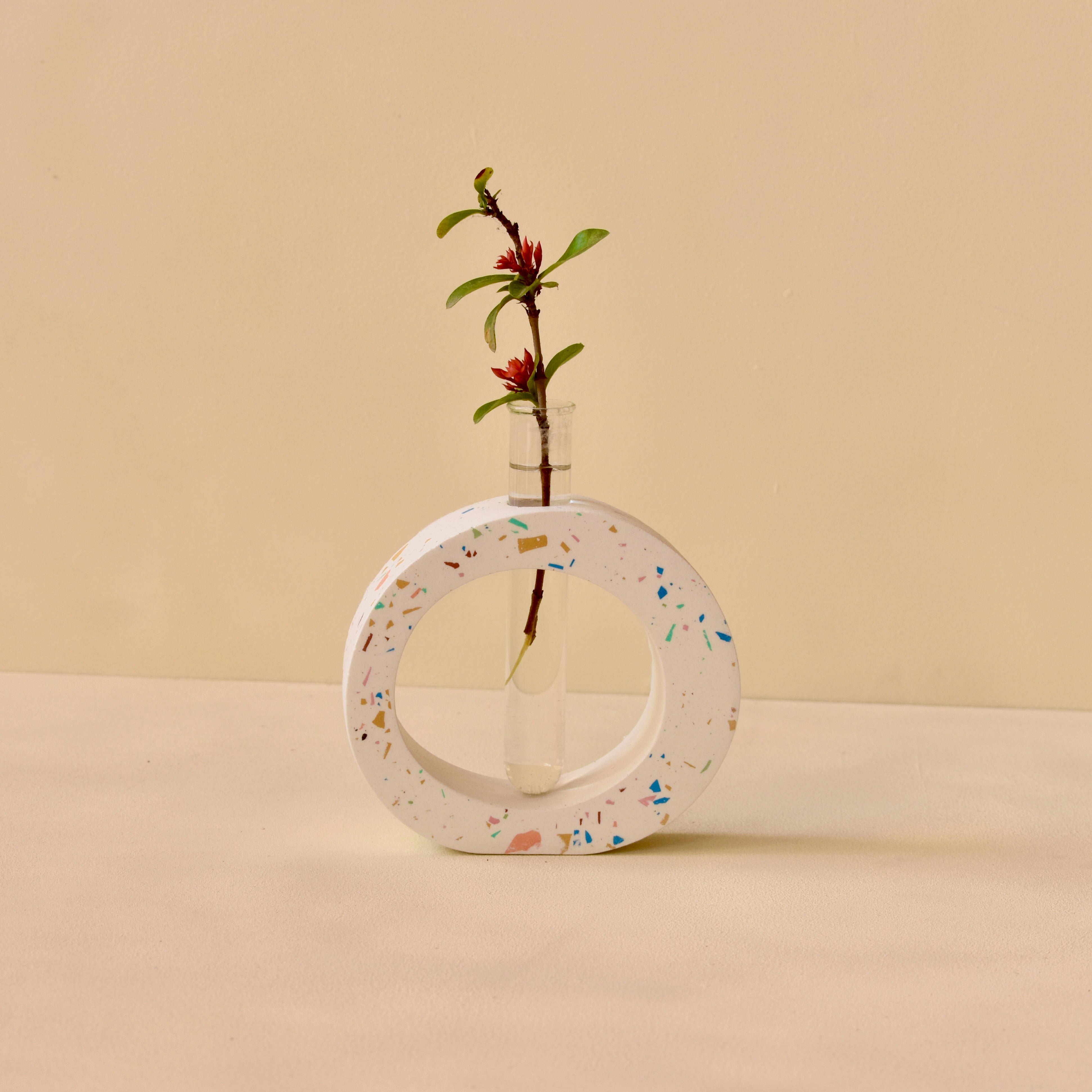 Swiss - Handcrafted Small Concrete Test Tube Planter | Table Top Plant