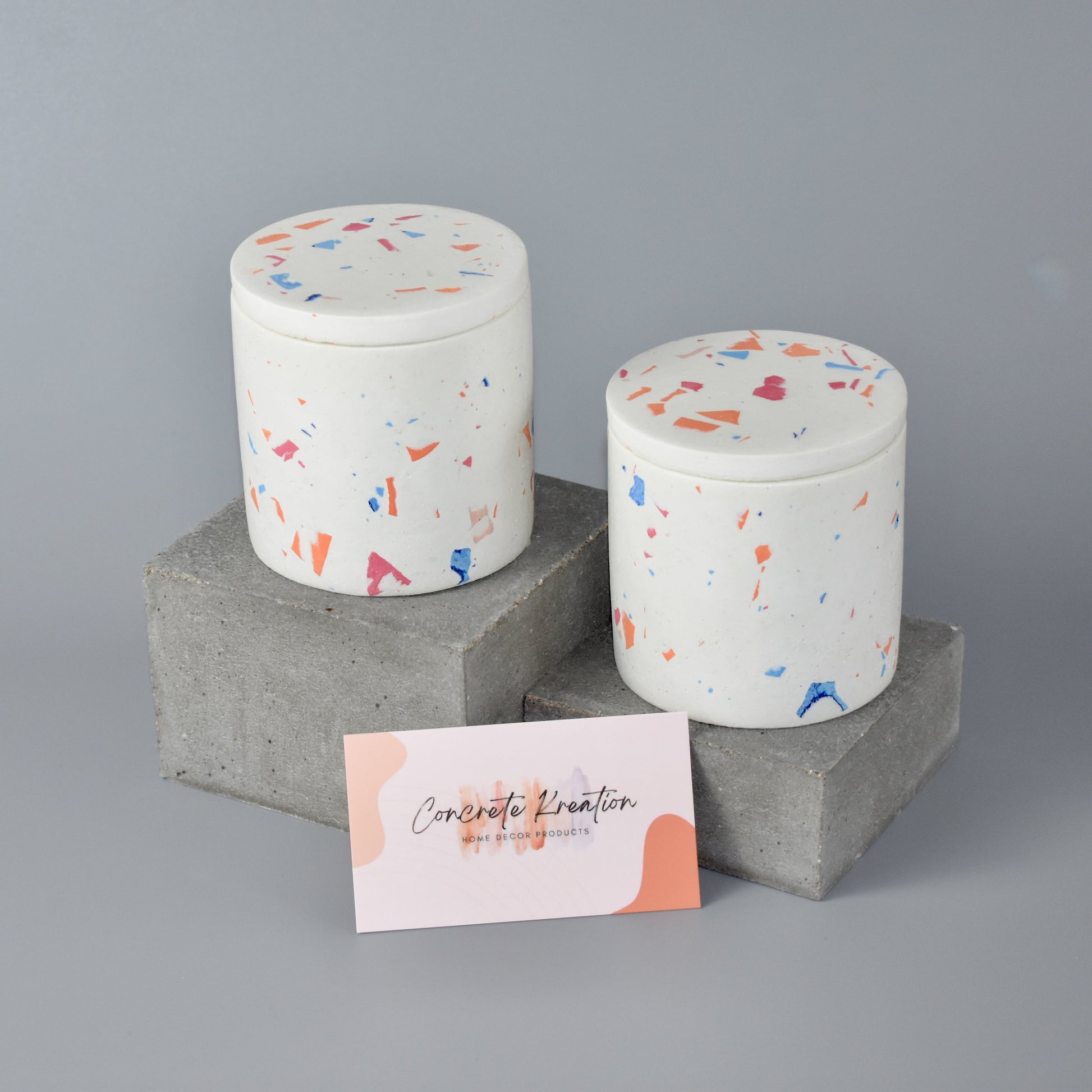 Flora - 150ml | Premium Concrete Candle Jar with Lid (Empty) for Candl